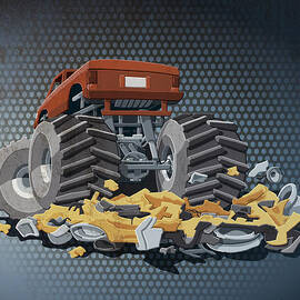 Go-Kart Racing Grunge Color Digital Art by Frank Ramspott - Fine Art America