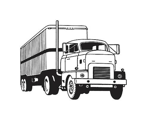 eighteen wheeler coloring page
