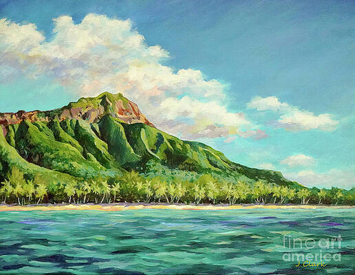 Diamond Head Hawaii Drawing