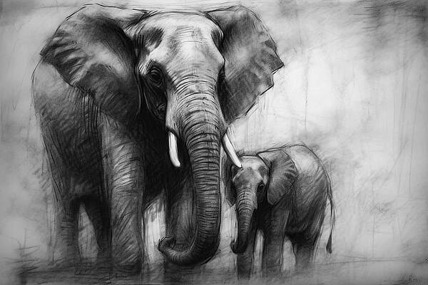 how to draw elephant tusks