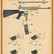 Ar-15 Patent Drawing Digital Art by Carlos Diaz