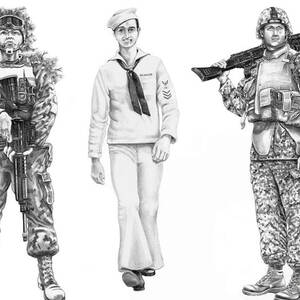 U S Marine Drawing by Murphy Elliott - Fine Art America