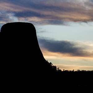 Devils Tower Sunset with Cloudy Sky Photograph by David M Porter - Fine ...