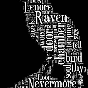 The Raven by Edgar Allan Poe Word Cloud #4 Digital Art by Philip Ralley ...