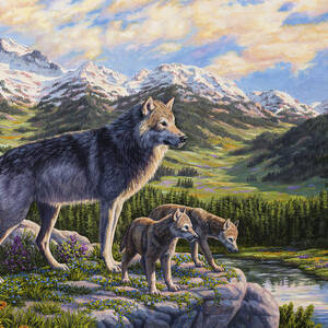 Wolf Painting - Night Watch Painting by Crista Forest