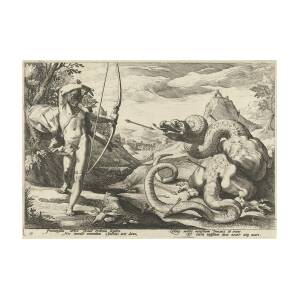 Apollo Kills With Many Arrows The Giant Serpent Python More Drawing by ...